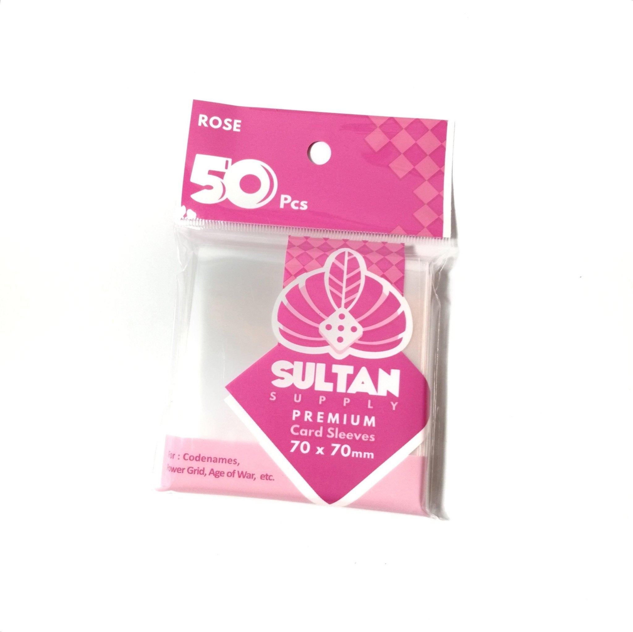 Sultan Supply Premium Card Sleeves: 70 x 70 Small Square Rose (100 mic ...